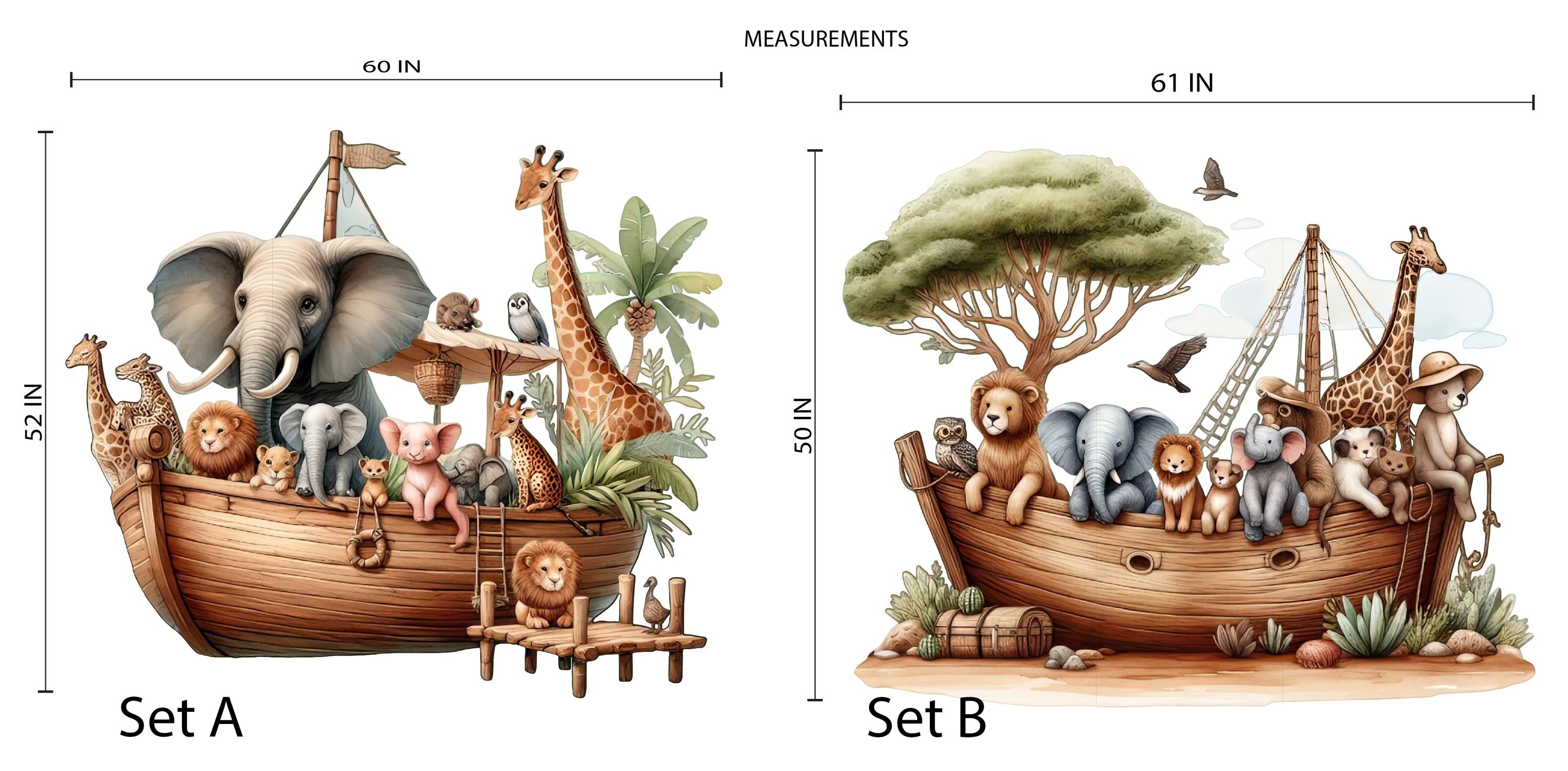 Noah's Ark Wall Decal Large Boat Wall Sticker Biblical Story Wall Mural ...