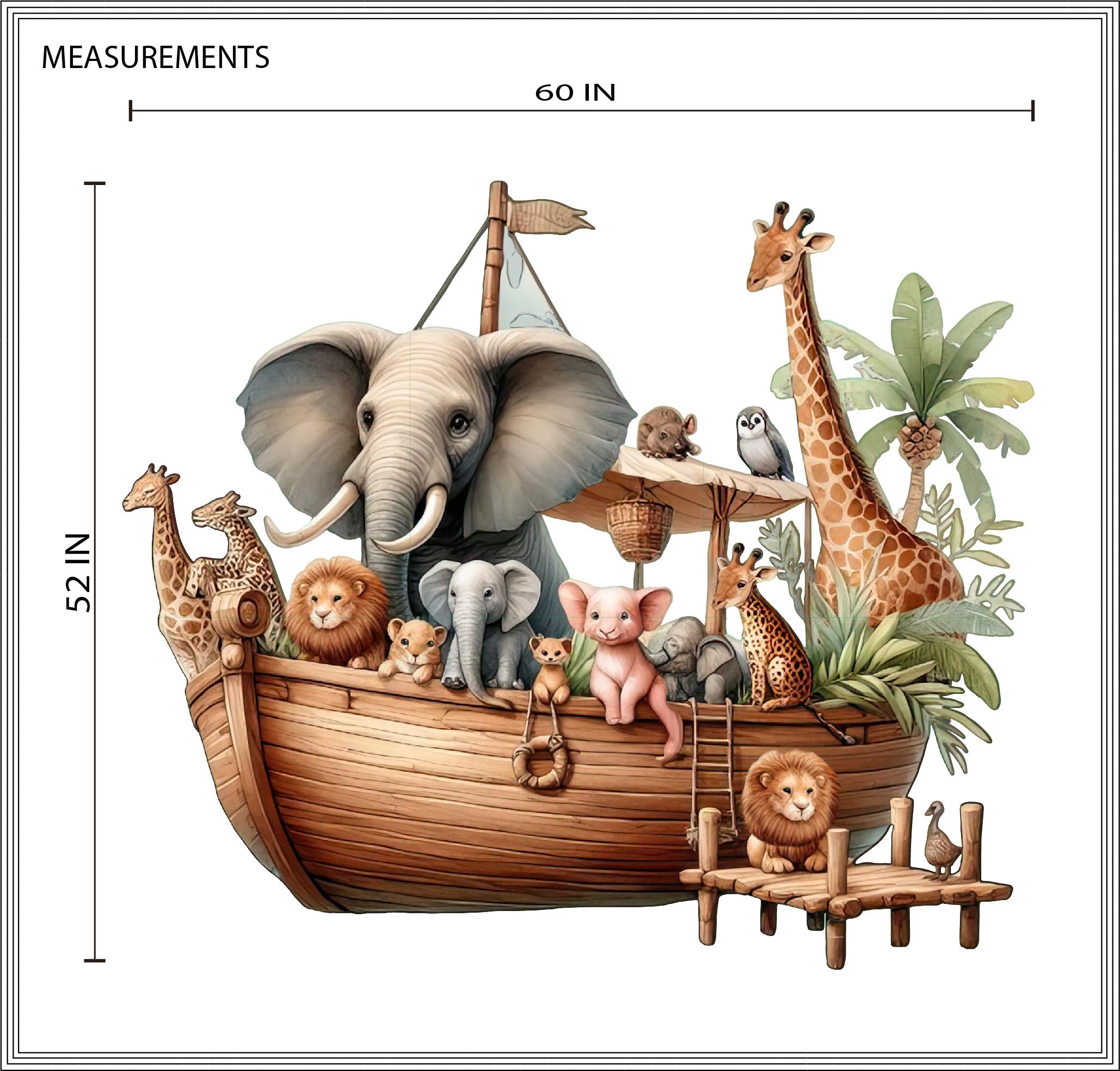 Noah's Ark Wall Decal Large Boat Wall Sticker Biblical Story Wall Mural ...