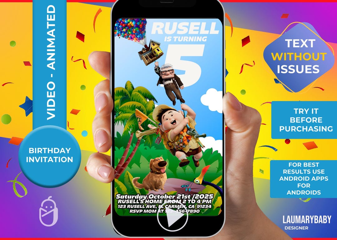 UP Birthday Video Invitation: Boy Scout Theme, Animated MP4 - Etsy
