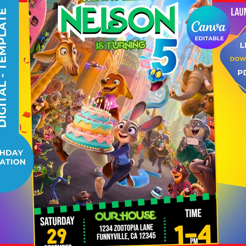 Zootropolis 2 Invitation - Etsy