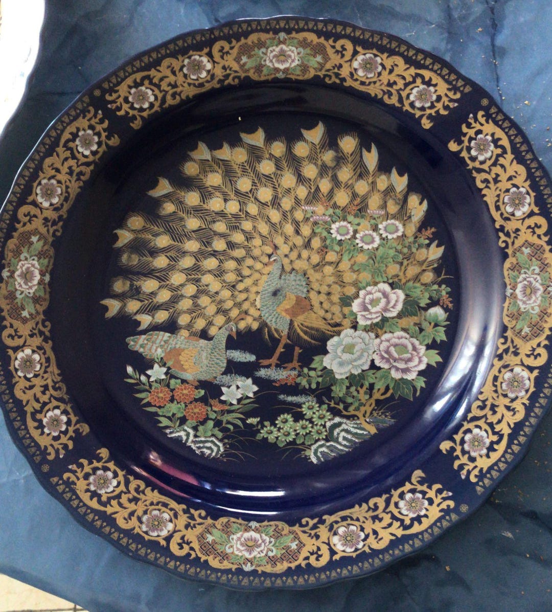Vintage Moroccan Taous Plate With Peacock Motif – Handcrafted 1970s ...