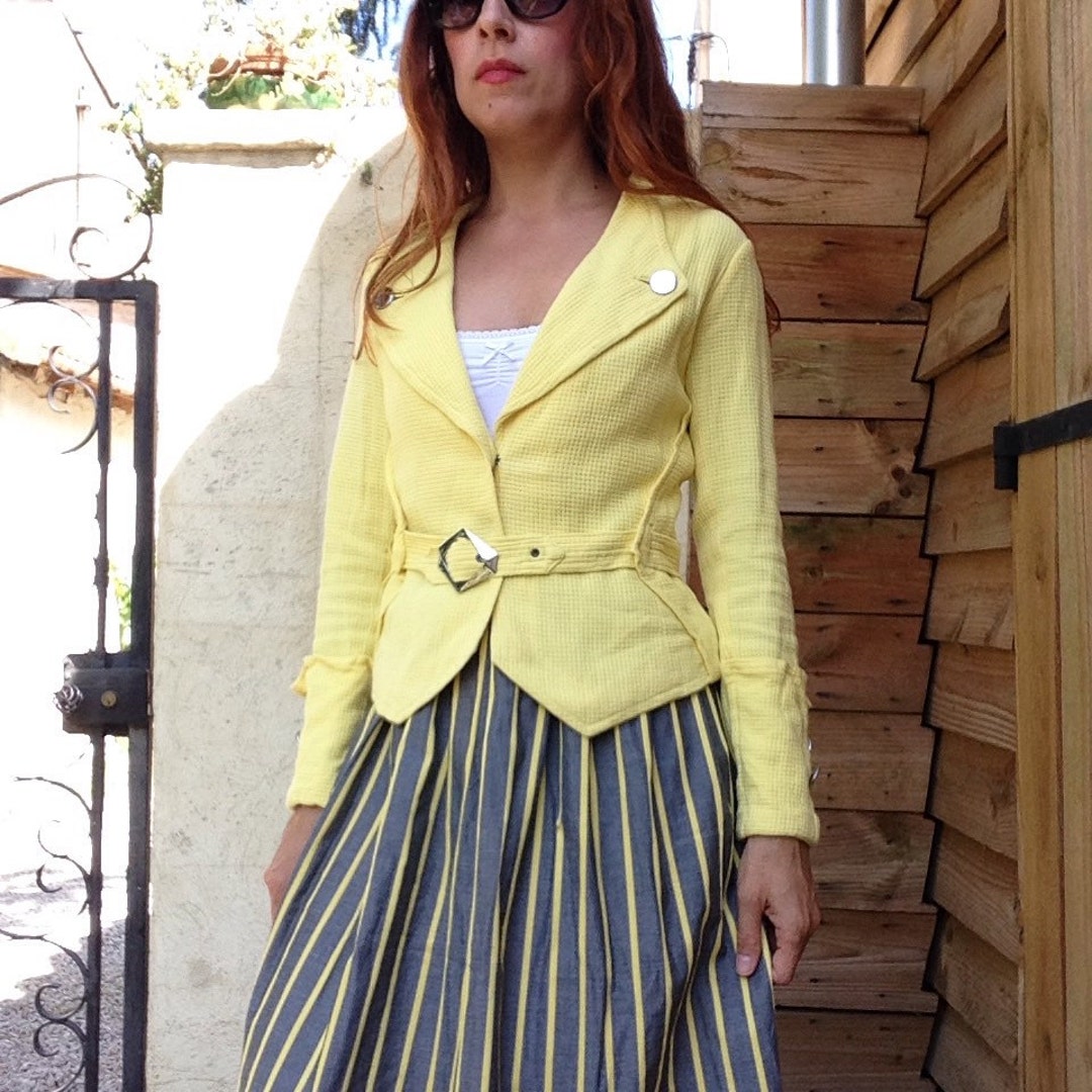 French Mods 1960s Yellow Cotton Modernist Jacket Small - Etsy