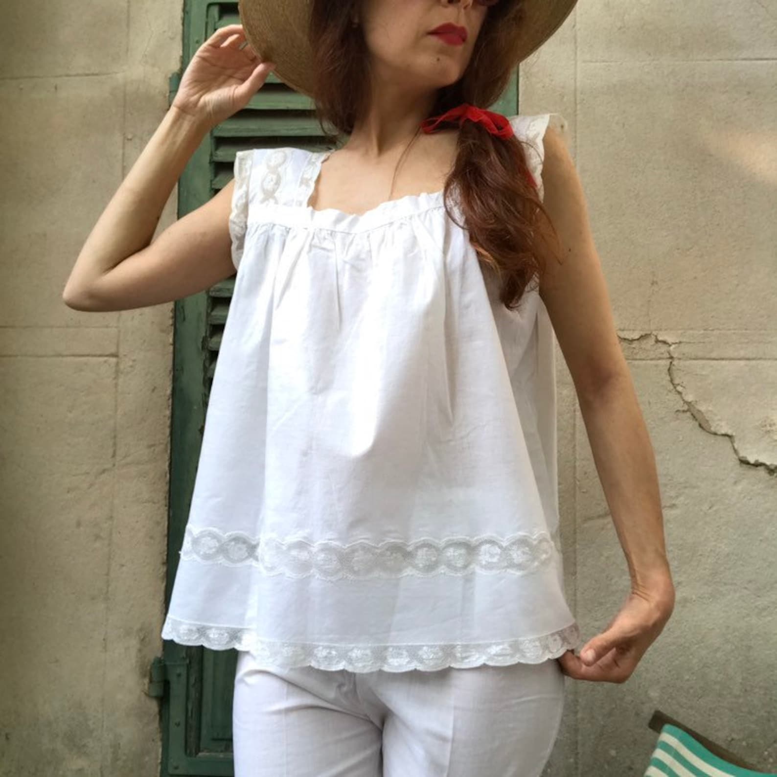 1900s Summer French Pajamas / Antique French Cotton and Lace - Etsy