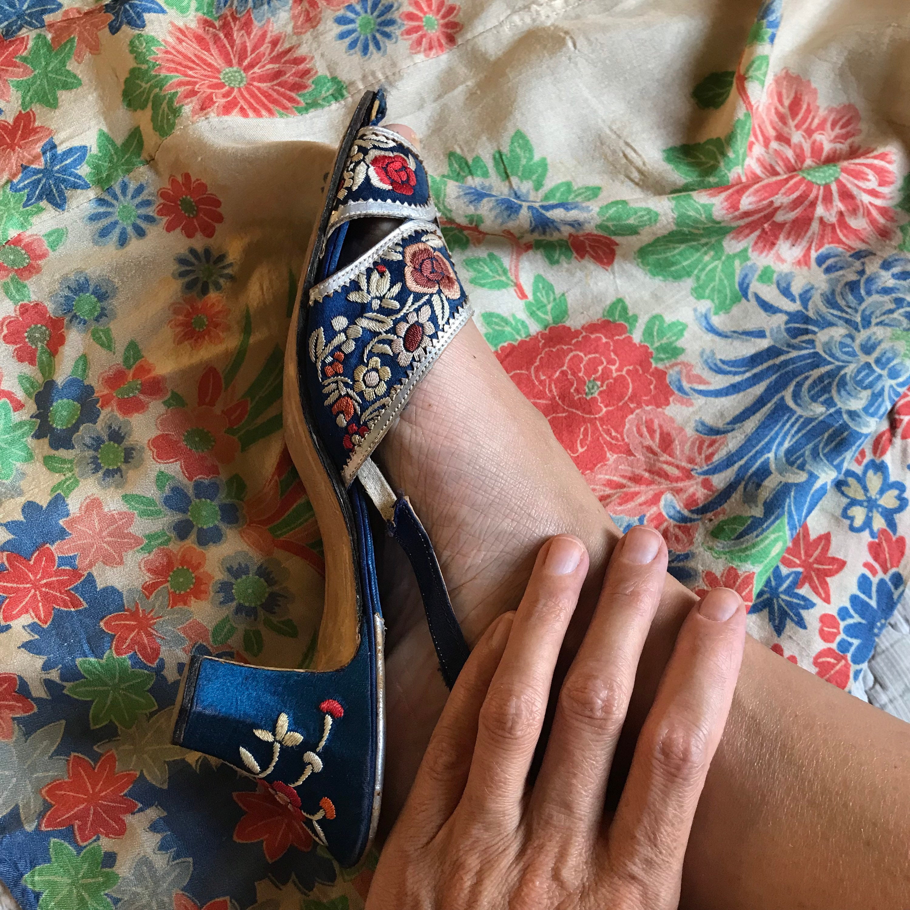 1920s Deco Flapper Girl Kimono Japanese Mules Shoes - Etsy