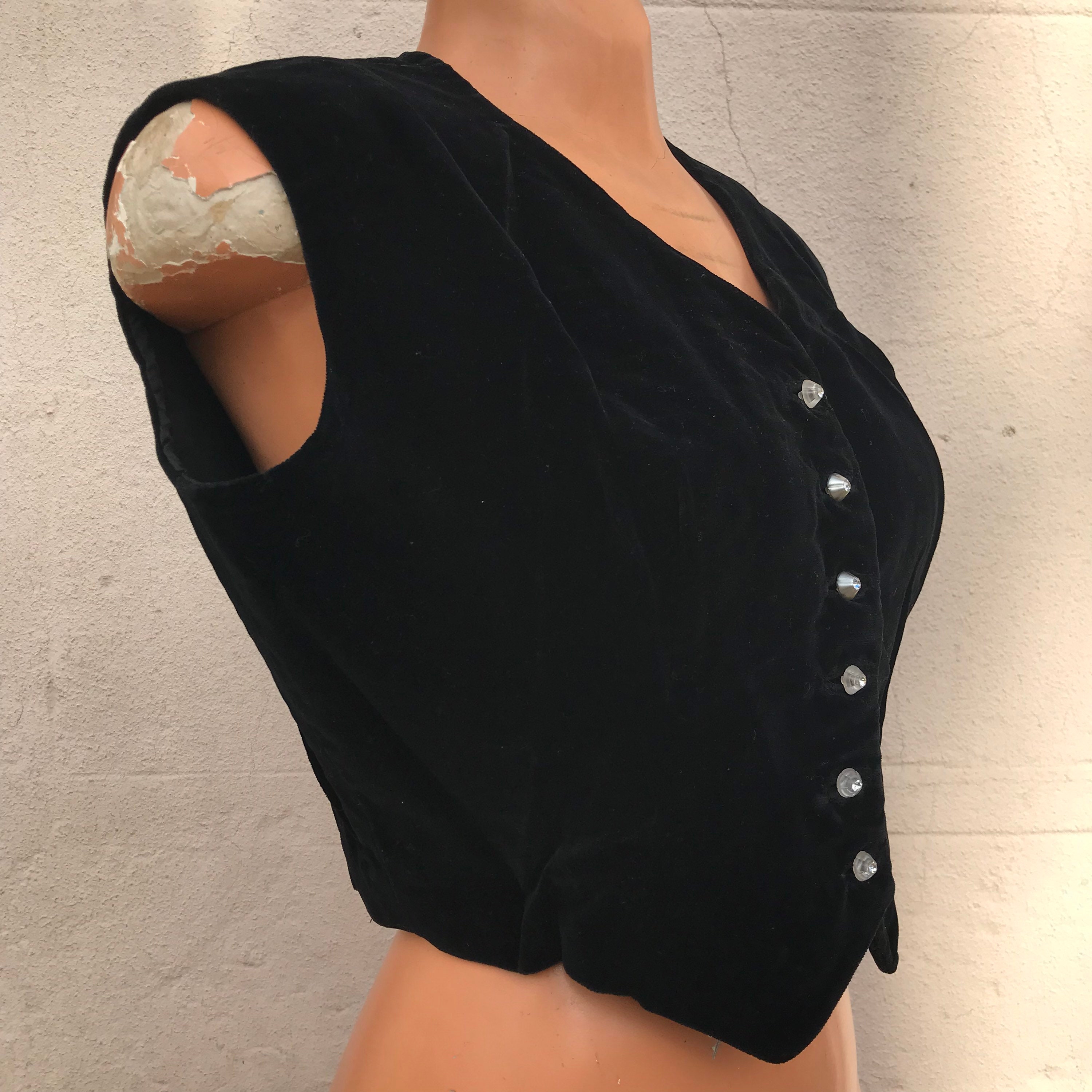 1940s Black VELVET Capelet / Vest Bolero - Etsy