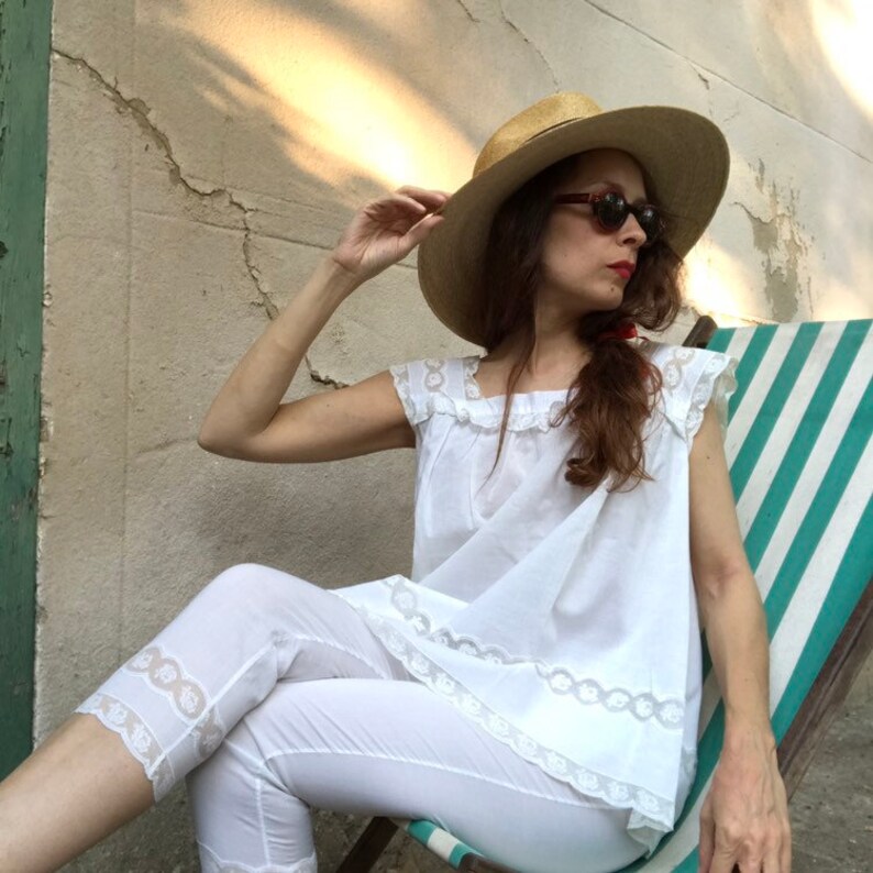 1900s Summer French Pajamas / Antique French Cotton and Lace - Etsy