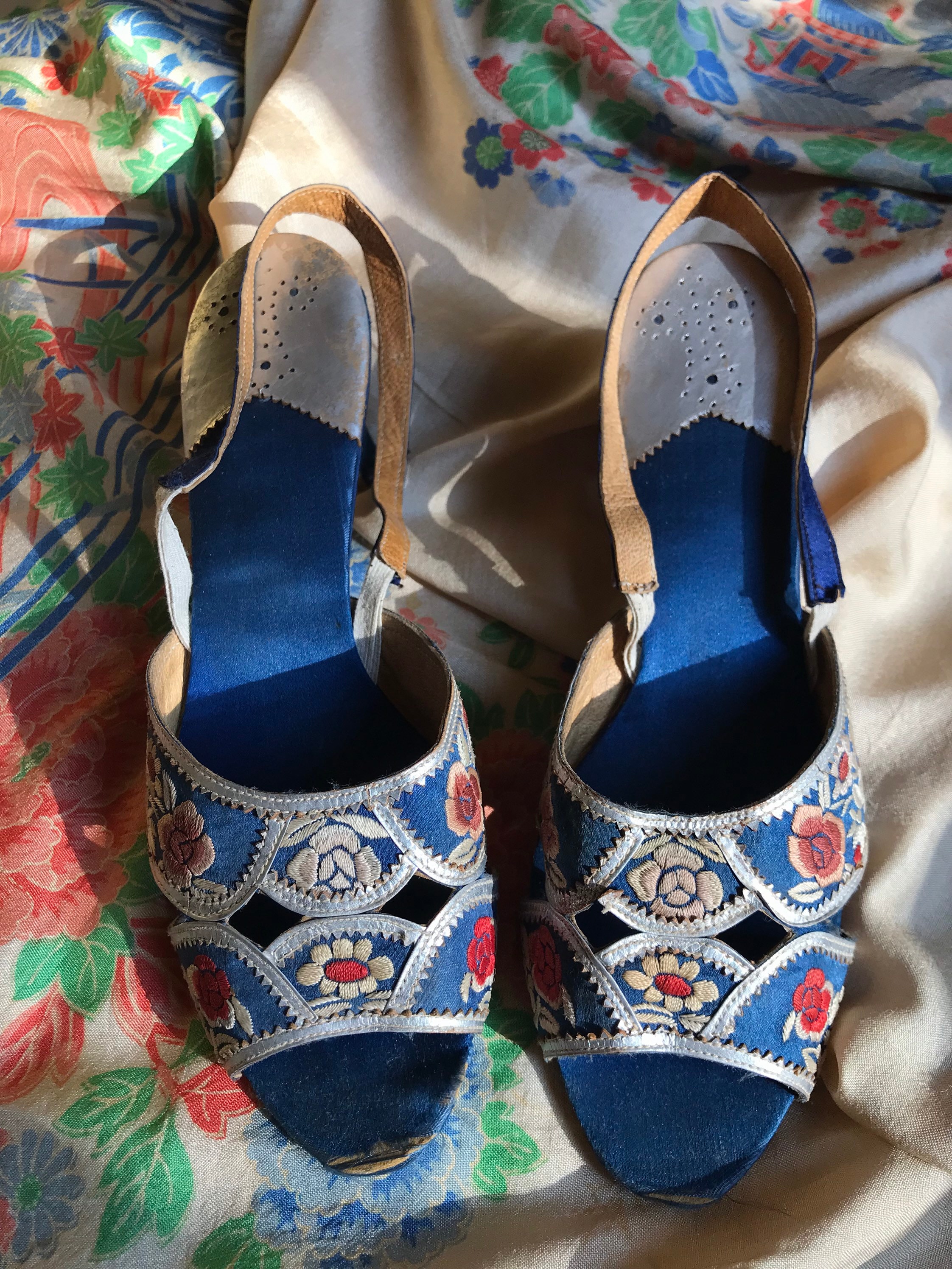 1920s Deco Flapper Girl Kimono Japanese Mules Shoes - Etsy