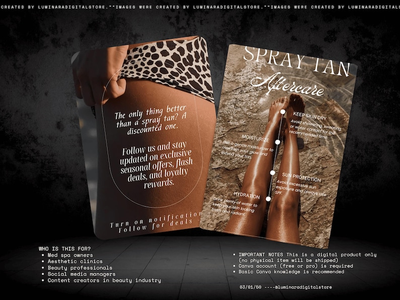 Spray Tan Reels Templates | Canva Editable IG & Tiktok Videos | Digital ...