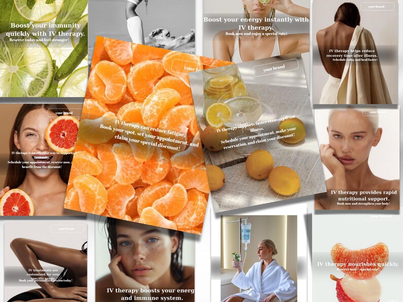 IV Therapy Instagram Templates: Medspa Social Media Bundle (canva ...