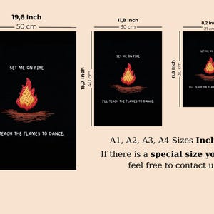 Printable Fire Wall Art | Minimalist Poster Set of 2 | A1–A4 Sizes ...