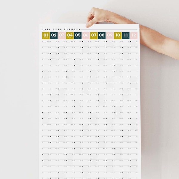 Extra Long Wall Calendar 2024 - Etsy