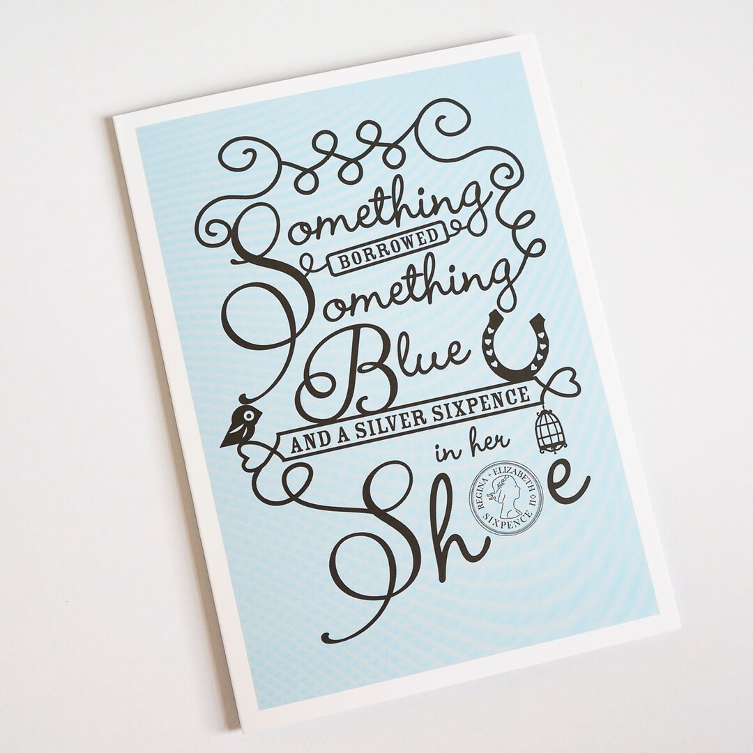 Something Blue Wedding Card - Etsy