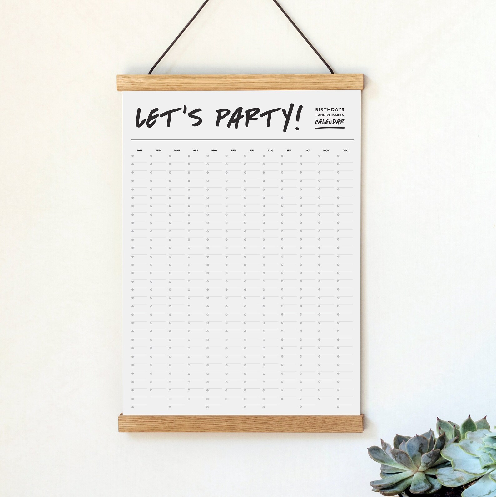 Let's Party Birthday Calendar Perpetual Calendar - Etsy