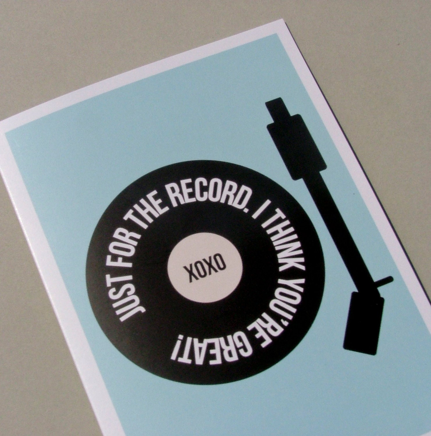 Just for the Record Greetings Card | Etsy