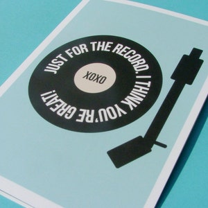 Just for the Record Greetings Card - Etsy