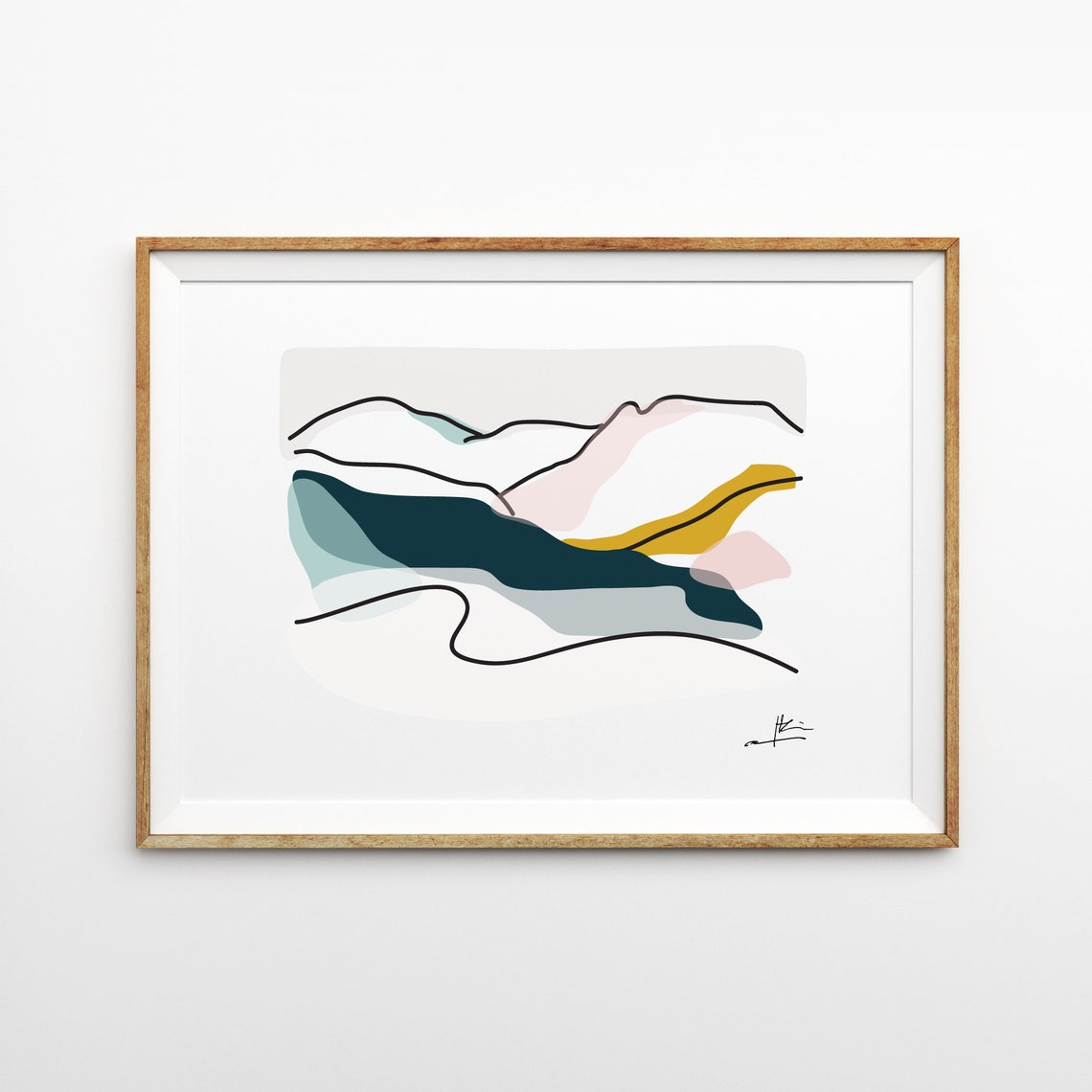 No.6 Abstract Landscape Print - Line Art - Mountains - Minimalist - Etsy