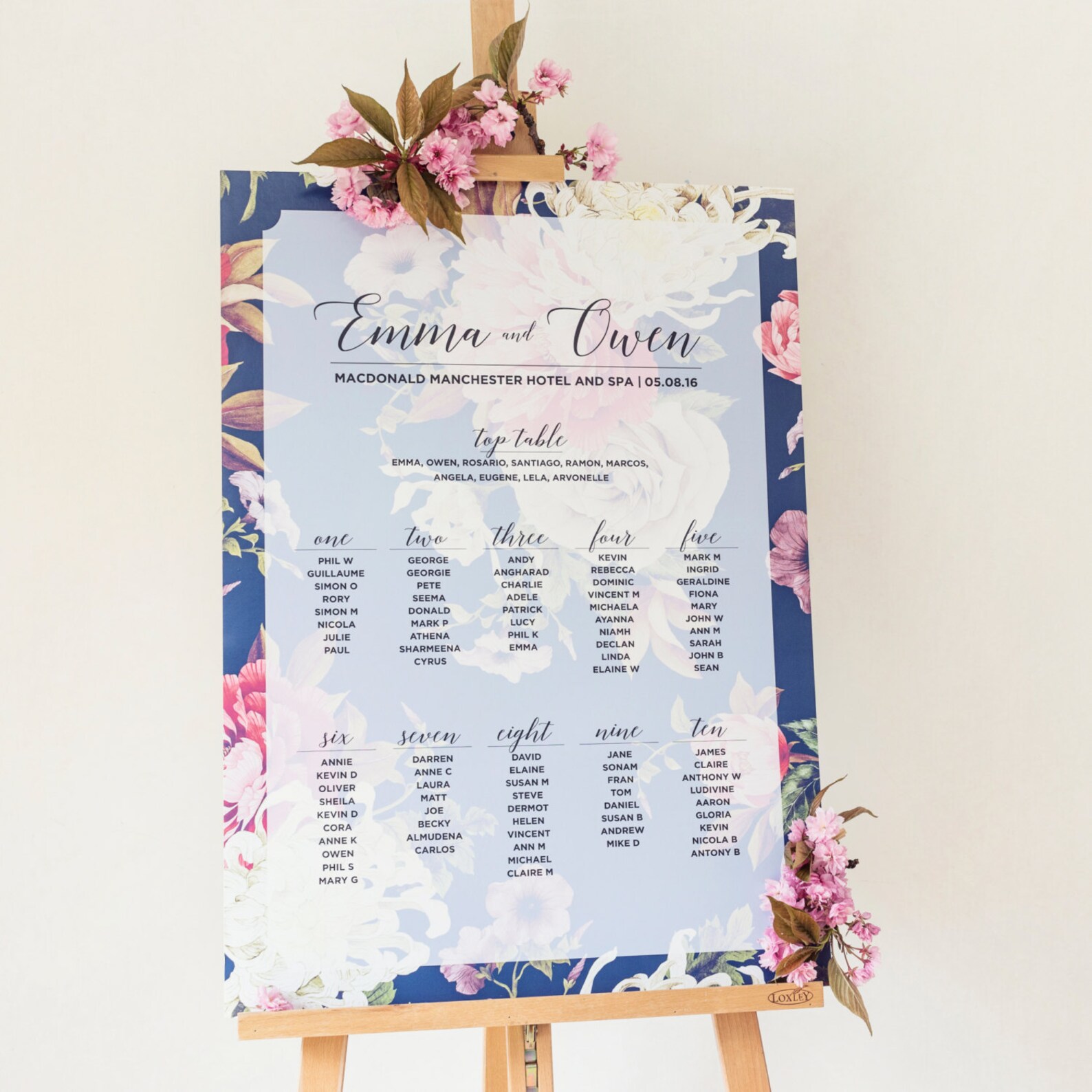 PRINTABLE Floral Wedding Seating Table Plan - Etsy