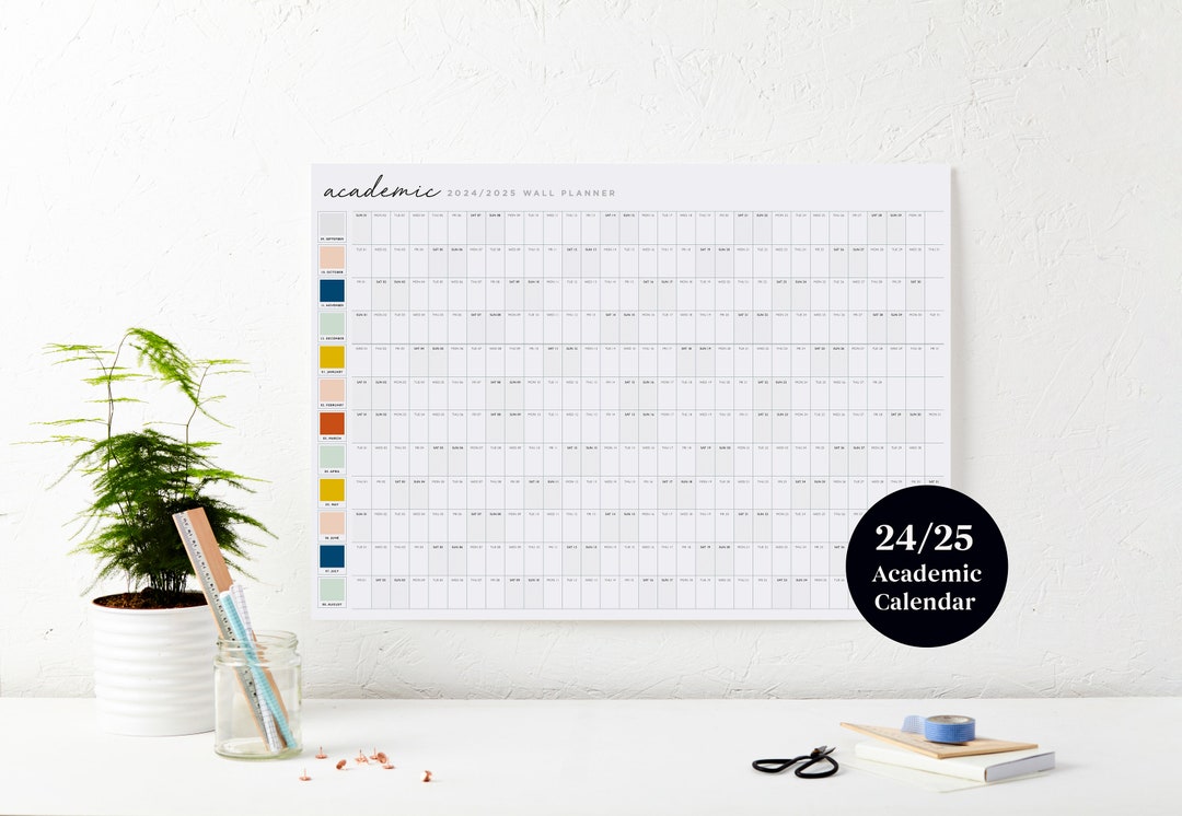 2024 2025 Academic Paint Swatch Planner Wall Calendar Monthly Planner ...