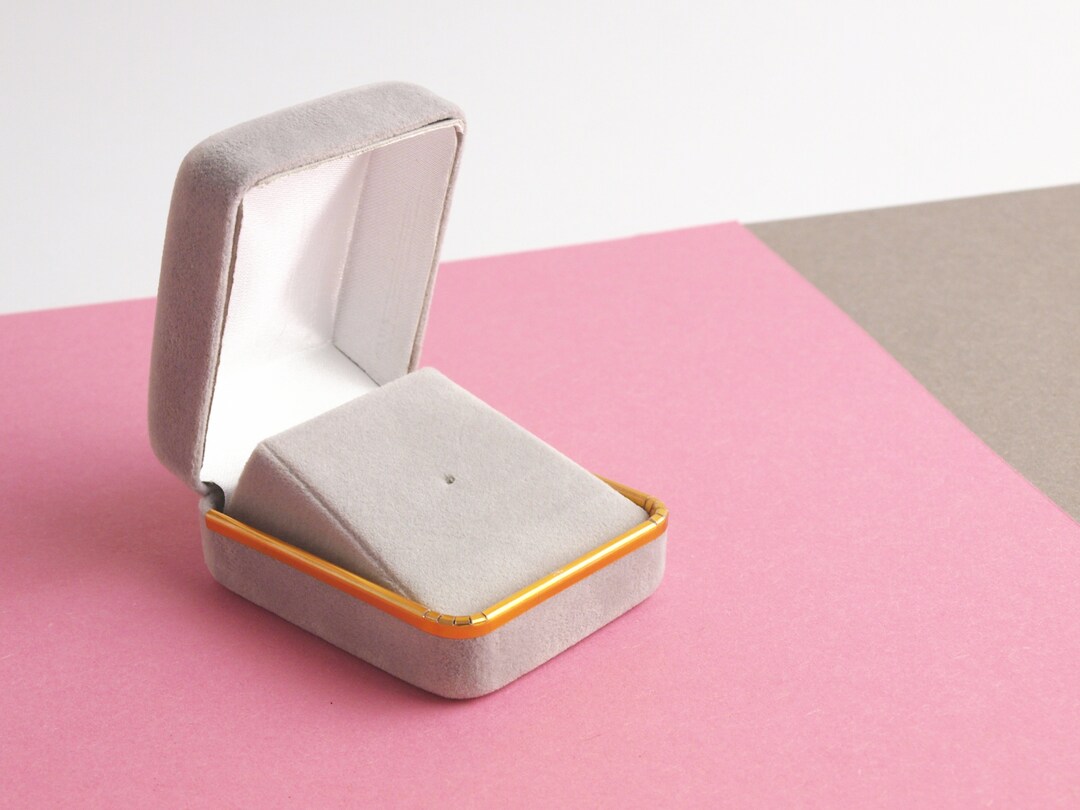 Silver Grey Velvet Tie Pin Box, Tie Tack Box, Enamel Pin Box, Elegant ...