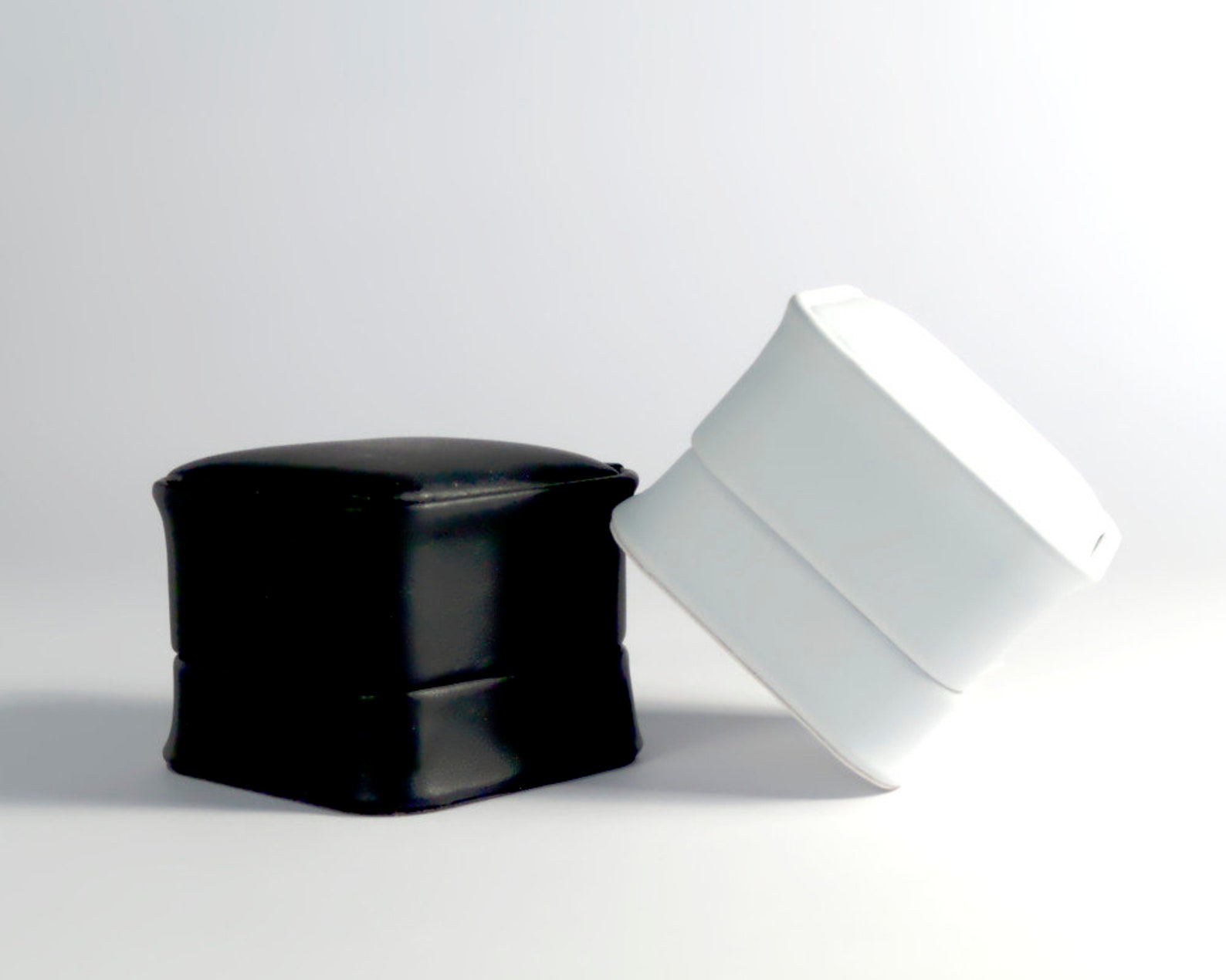 Black Double Ring Box Wedding Engagement Ring Box Cufflink | Etsy