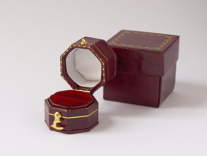 Burgundy Ring Box Engagement Ring Box Proposal Ring Box | Etsy