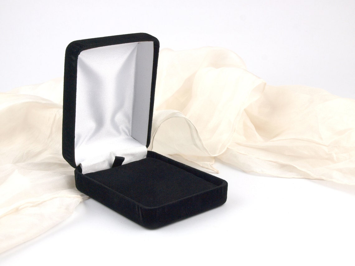 Silver Grey Velvet Necklace Box Soft Classic Velvet Gift Box - Etsy