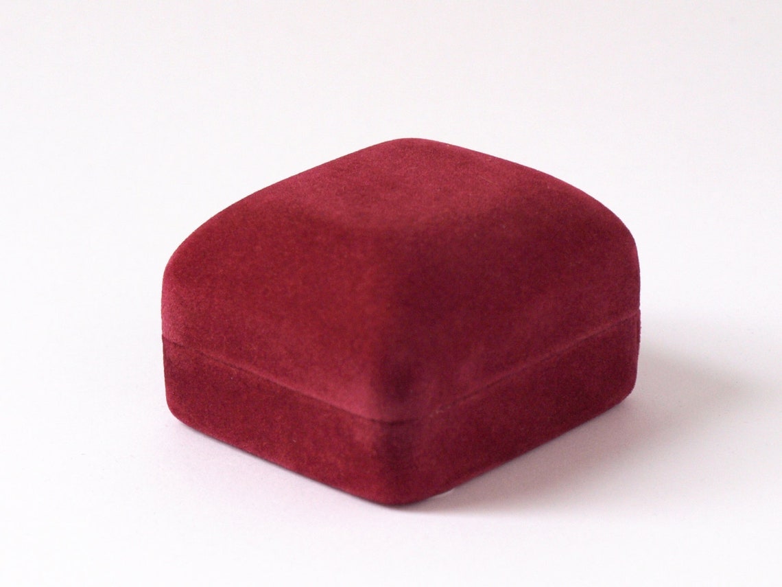 Burgundy Velvet Ring Box Engagement Ring Box Proposal Ring | Etsy