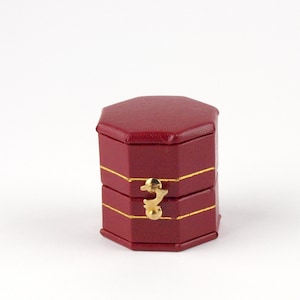 Burgundy Ring Box, Engagement Ring Box, Proposal Ring Box, Ring Gift ...
