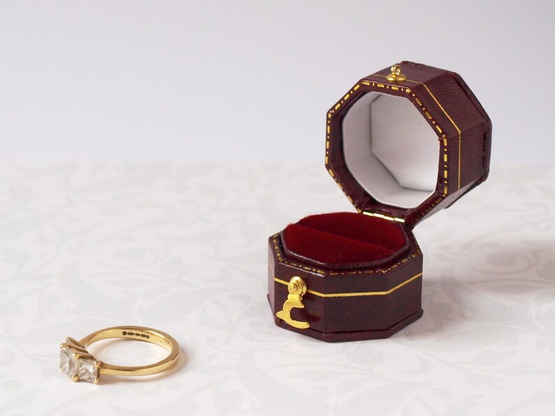 Burgundy Ring Box Engagement Ring Box Proposal Ring Box | Etsy