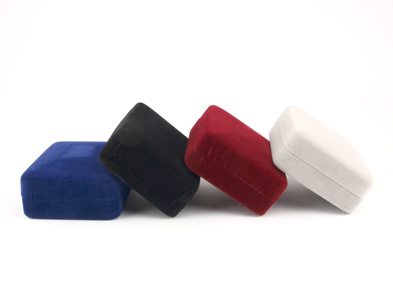 Silver Grey Velvet Necklace Box Soft Classic Velvet Gift Box - Etsy