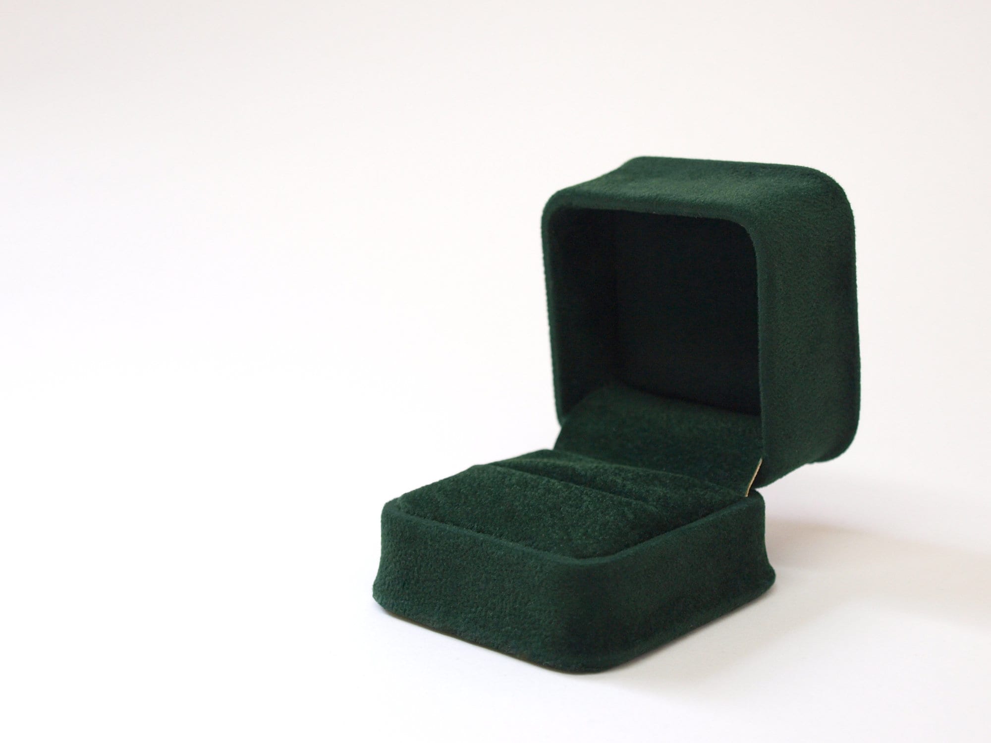 Forest Green Velvet Ring Box, Wedding Ring Box, Engagement Ring Gift ...