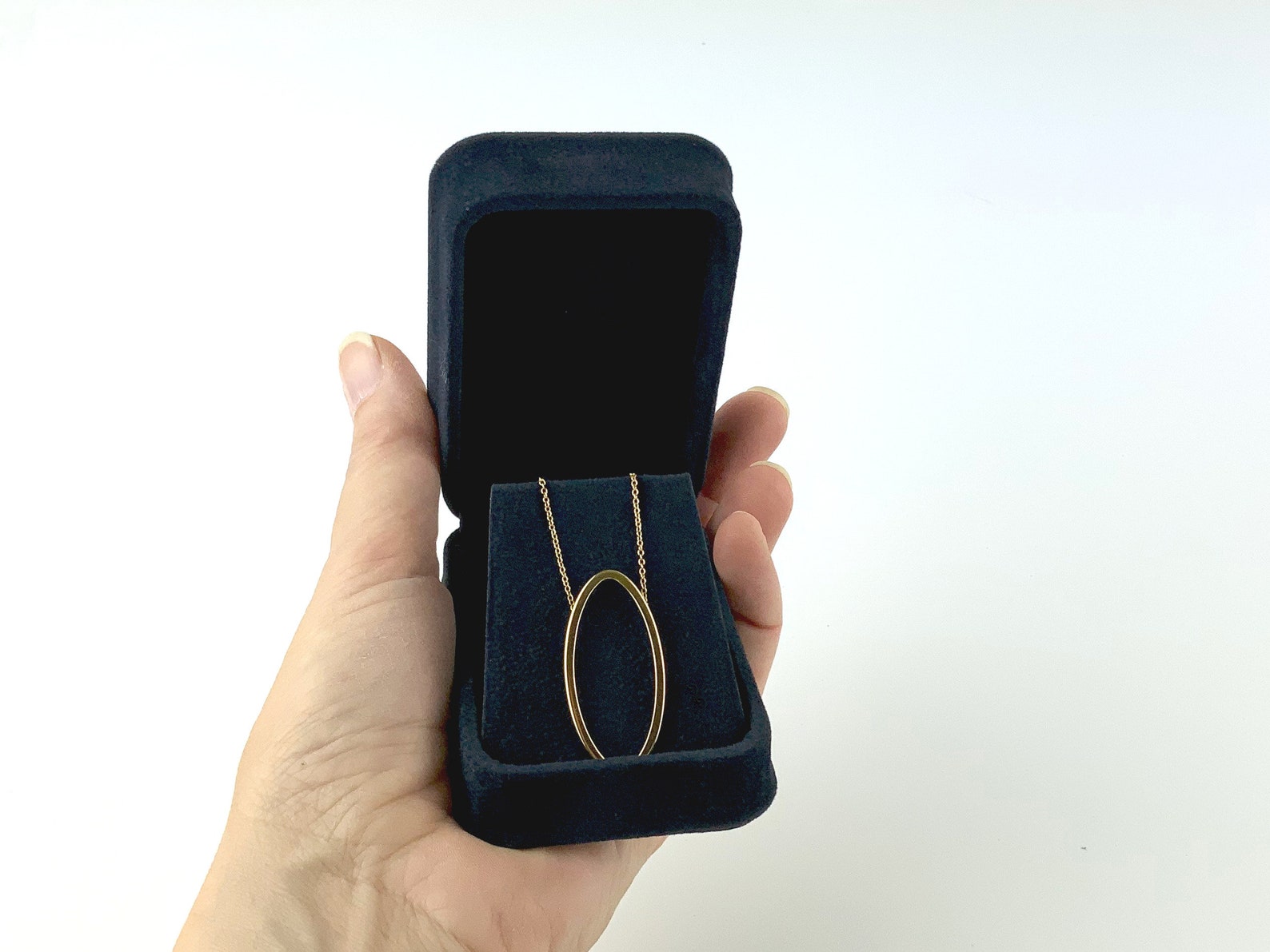 Navy Blue Velvet Necklace Box Universal Gift Box for Pendant - Etsy
