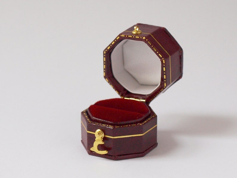 Burgundy Ring Box Engagement Ring Box Proposal Ring Box | Etsy