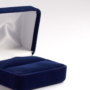 Blue Velvet Double Ring Box, Wedding Ring Box Ring Box for Two Rings ...