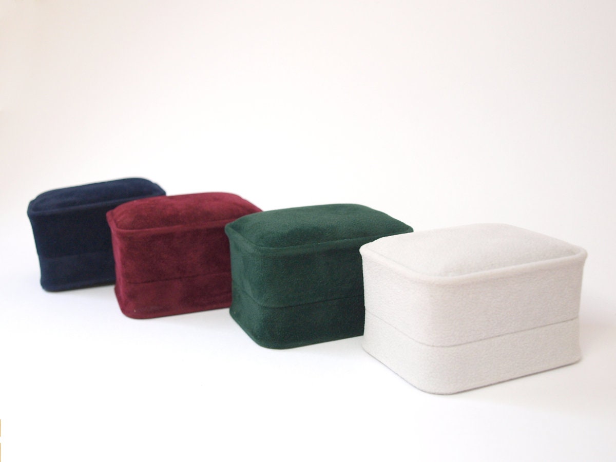 Luxurious Silver Grey Velvet Ring Box Double Ring Box for | Etsy