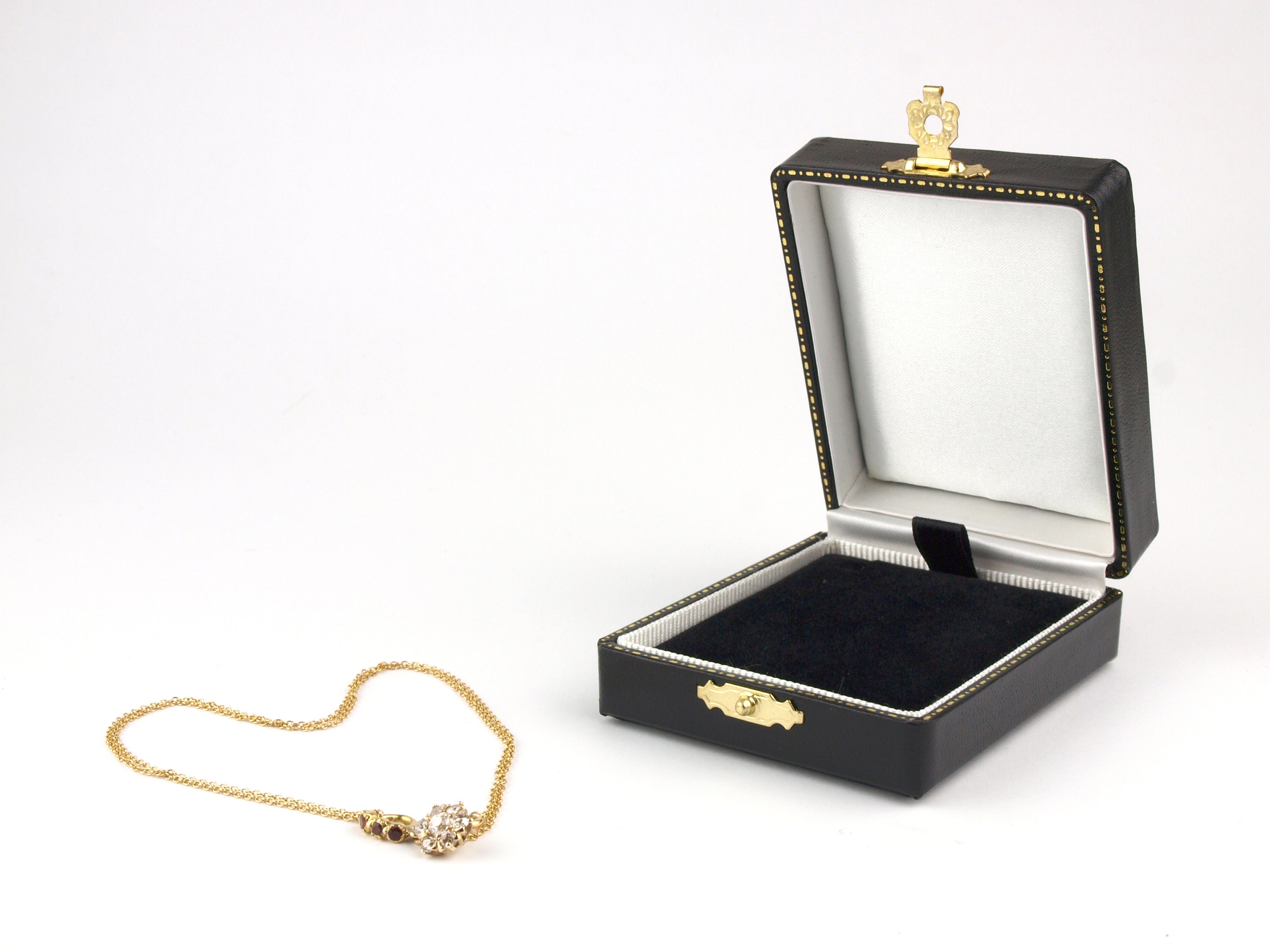 Antique Style Necklace Box Black and Gold Jewellery Gift Box | Etsy