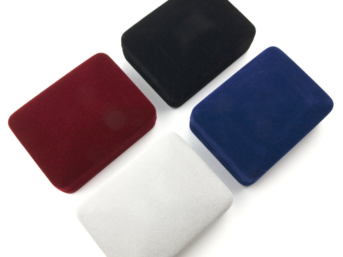 Silver Grey Velvet Necklace Box Soft Classic Velvet Gift Box - Etsy