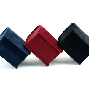 Luxury Black Velvet Ring Box, Velvet Wedding Ring Box Black, Proposal ...