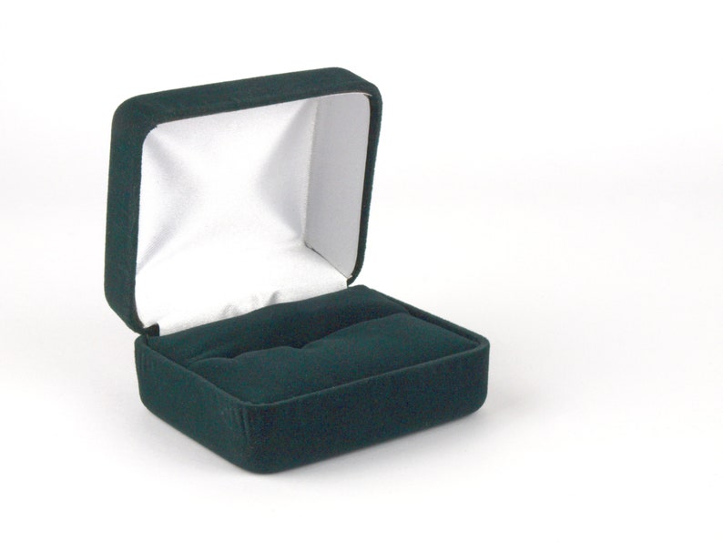 Green Velvet Ring Box Box for Two Rings Wedding Ring Box - Etsy