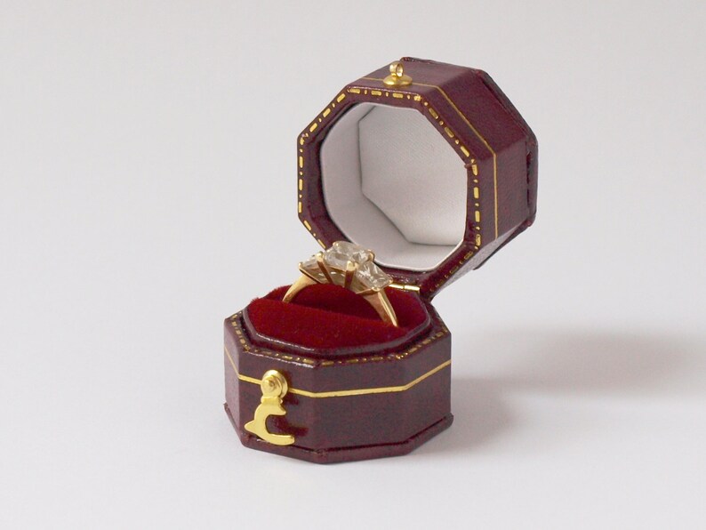 Burgundy Ring Box Engagement Ring Box Proposal Ring Box | Etsy