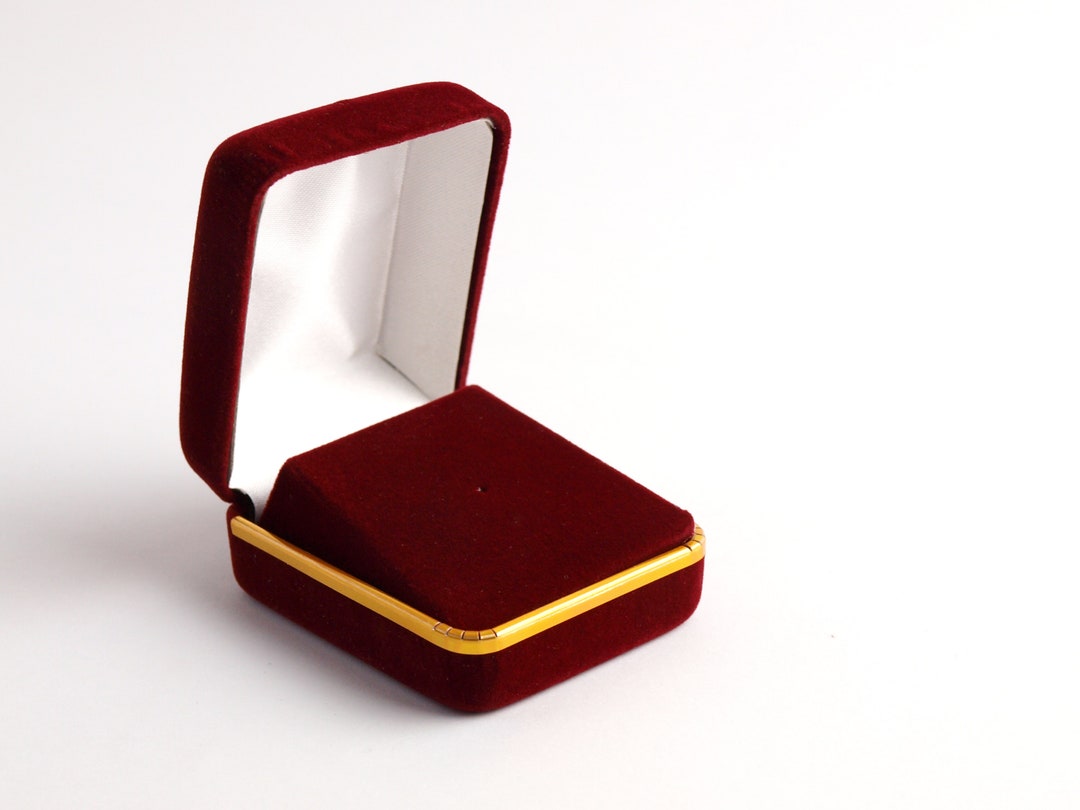 Burgundy Velvet Tie Pin Box, Tie Tack Box, Enamel Pin Box, Elegant and ...