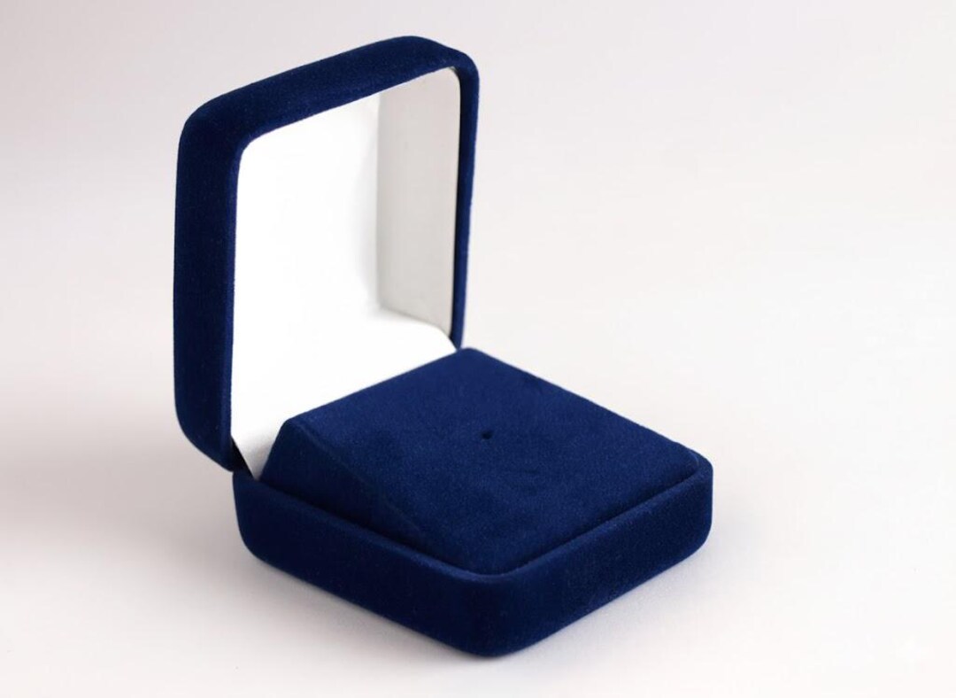 Blue Velvet Tie Tack, Tie Pin, Enamel Pin Box, Elegant and Soft Velvet ...