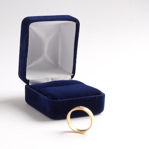 Blue Velvet Ring Box for Weddings, Royal Blue Engagement Ring Box ...