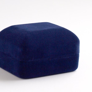 Blue Velvet Double Ring Box, Wedding Ring Box Ring Box for Two Rings ...
