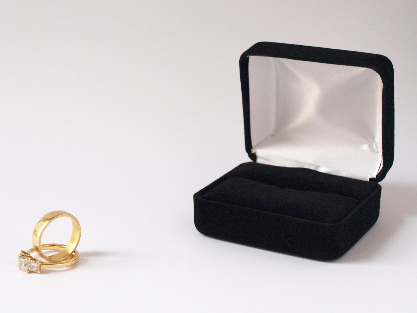 Blue Velvet Double Ring Box Wedding Ring Box Ring Box for Two | Etsy