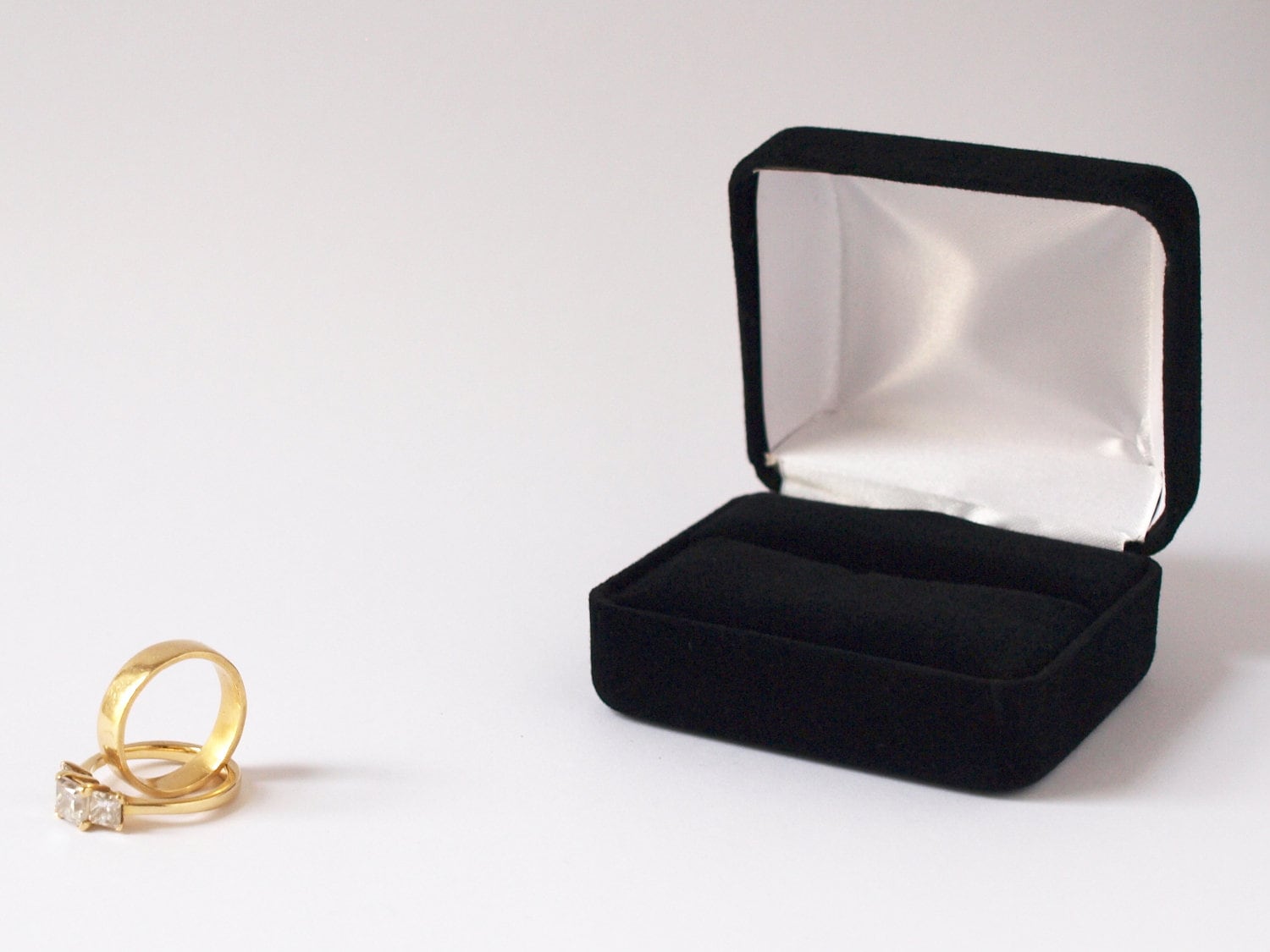 Blue Velvet Double Ring Box Wedding Ring Box Ring Box for Two | Etsy