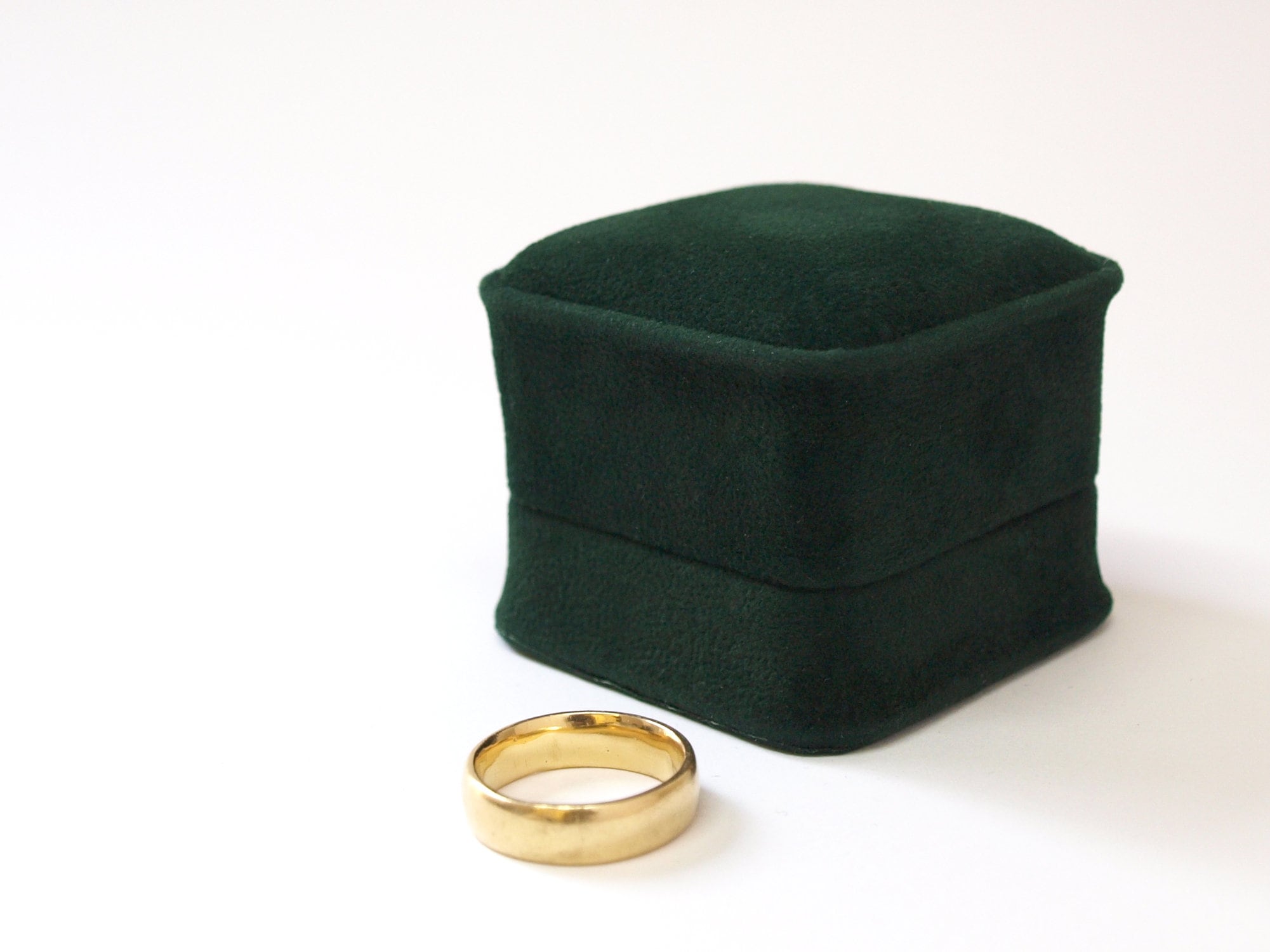 Forest Green Velvet Ring Box Wedding Ring Box Engagement - Etsy UK