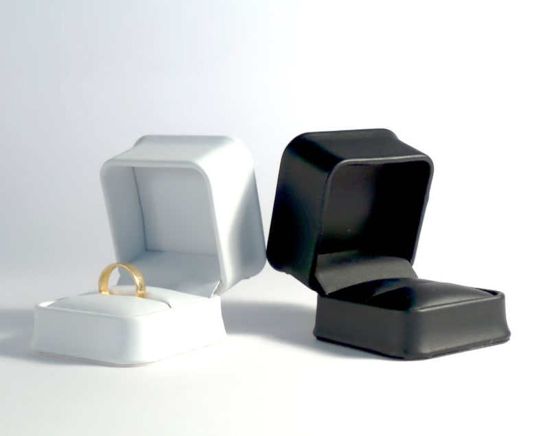 Black Double Ring Box Wedding Engagement Ring Box Cufflink - Etsy