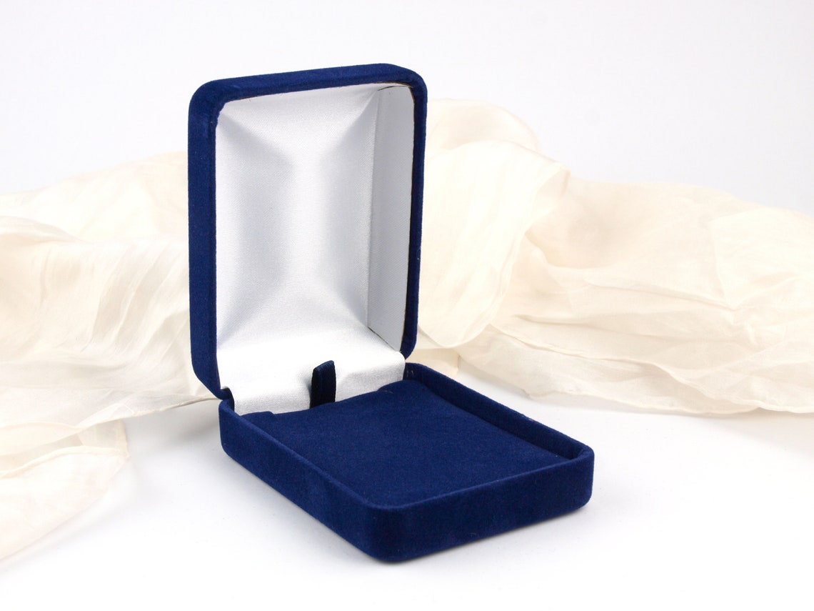 Silver Grey Velvet Necklace Box Soft Classic Velvet Gift Box - Etsy