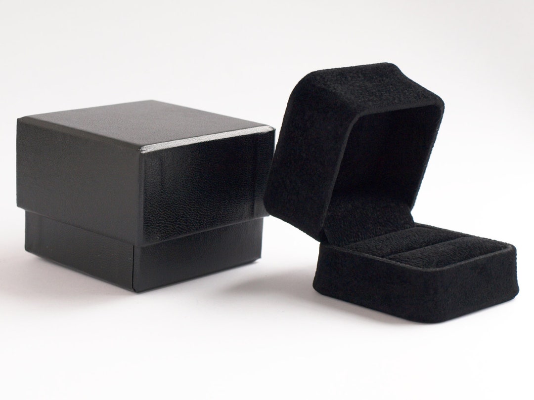 Black Velvet Ring Box, Beautiful Proposal Box for Ring, Ring Bearer Box ...
